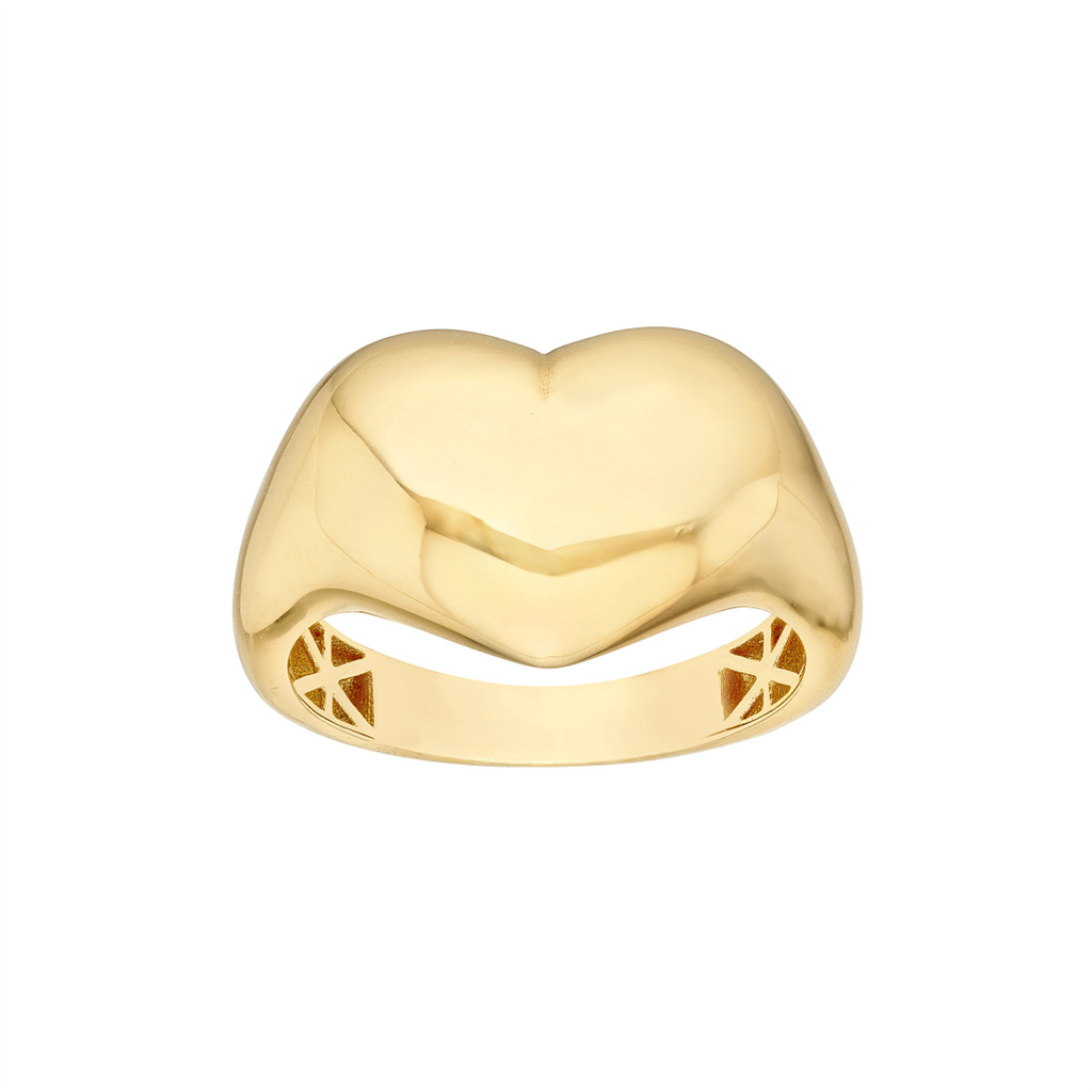 Chunky gold heart ring store